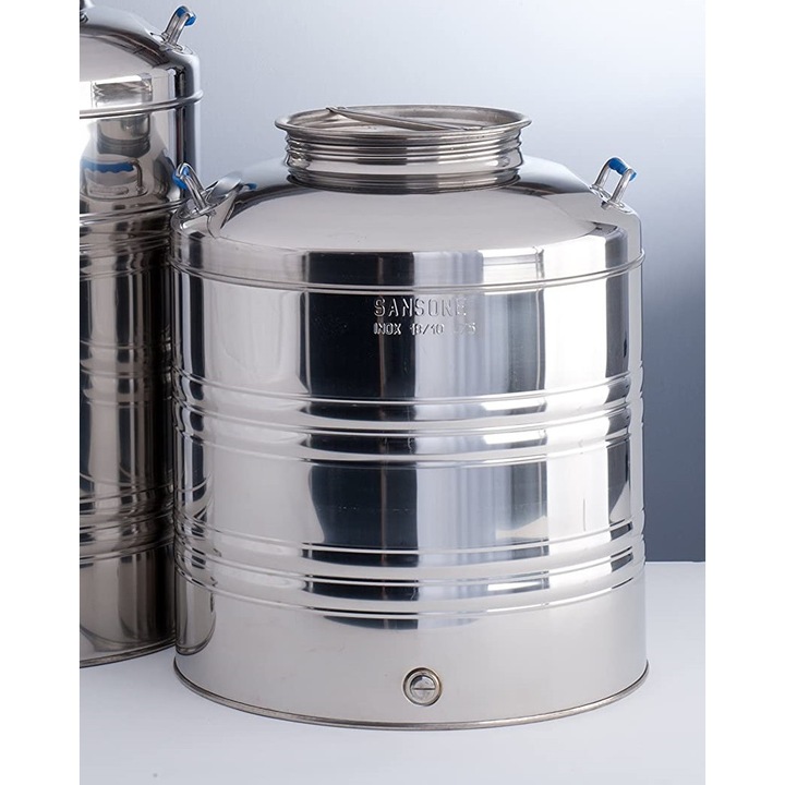 Butoi din inox cu manere, Fund ambutisat, 50L - eMAG.ro