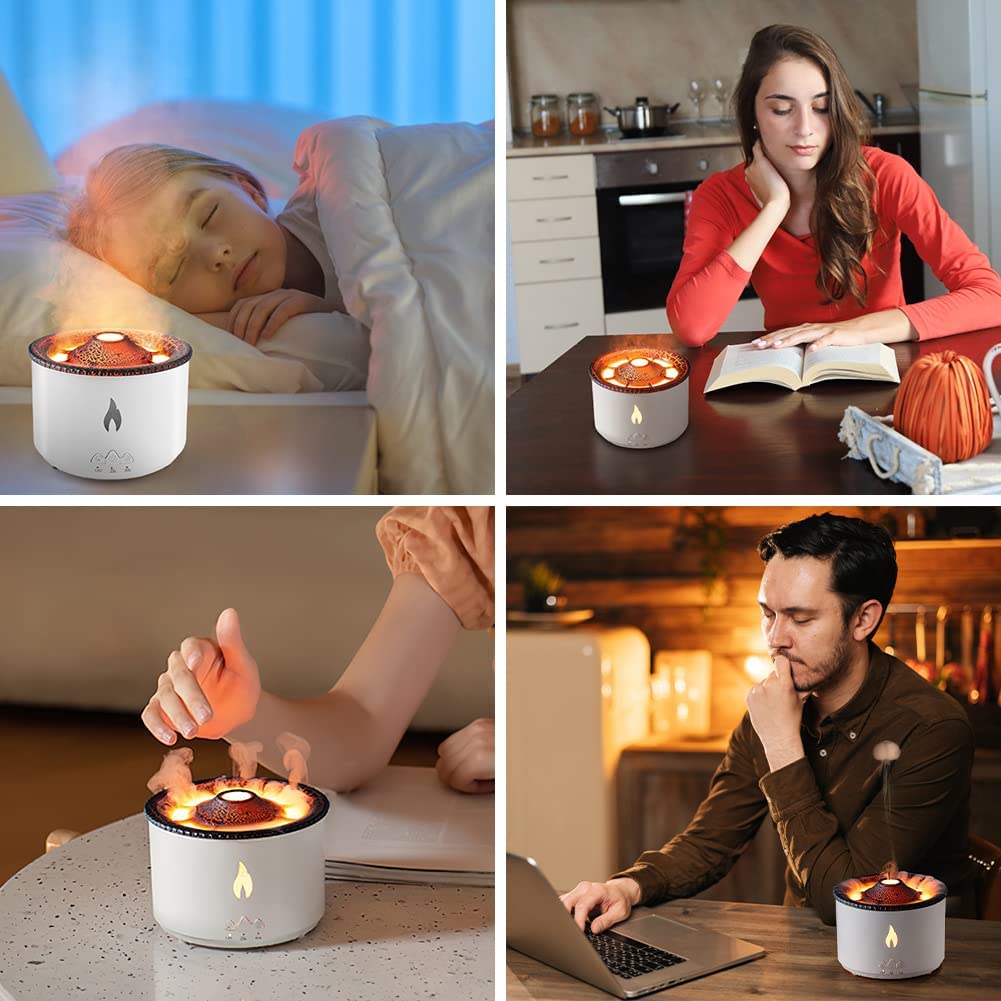 Difuzor aromaterapie in forma de vulcan, umidificator de aer, imita ...