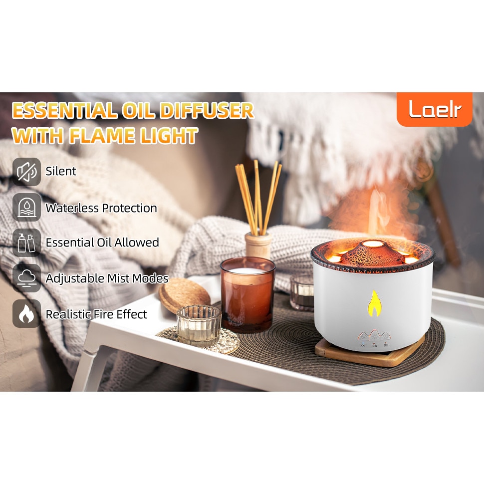 Difuzor pentru uleiuri esentiale, Ultrasunete, 360 ml, Efect vulcan ...