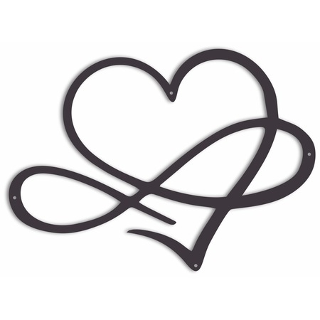 Tablou metalic, Inima 1, Model 4760-1, 575*416mm, Negru - eMAG.ro