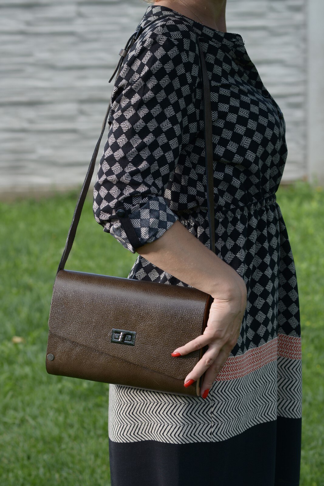 Geanta dama din piele naturala si lemn, lucrata manual, Katy, Handmade ...