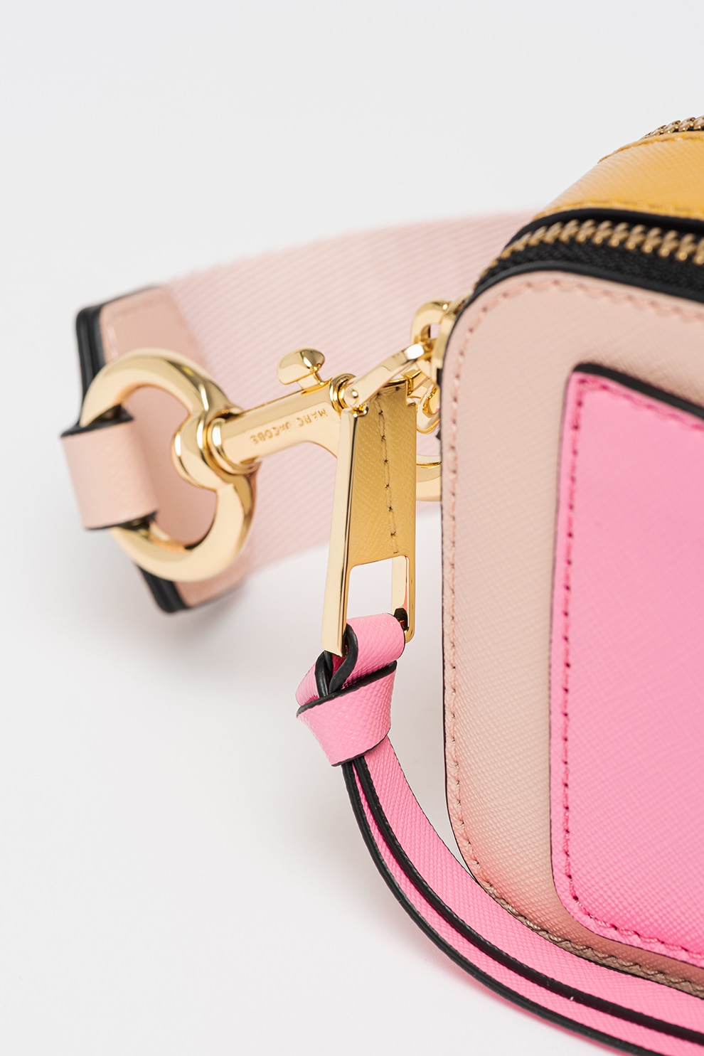 Marc Jacobs, Geanta crossbody din piele The Snapshot, Galben, Roz - eMAG.ro
