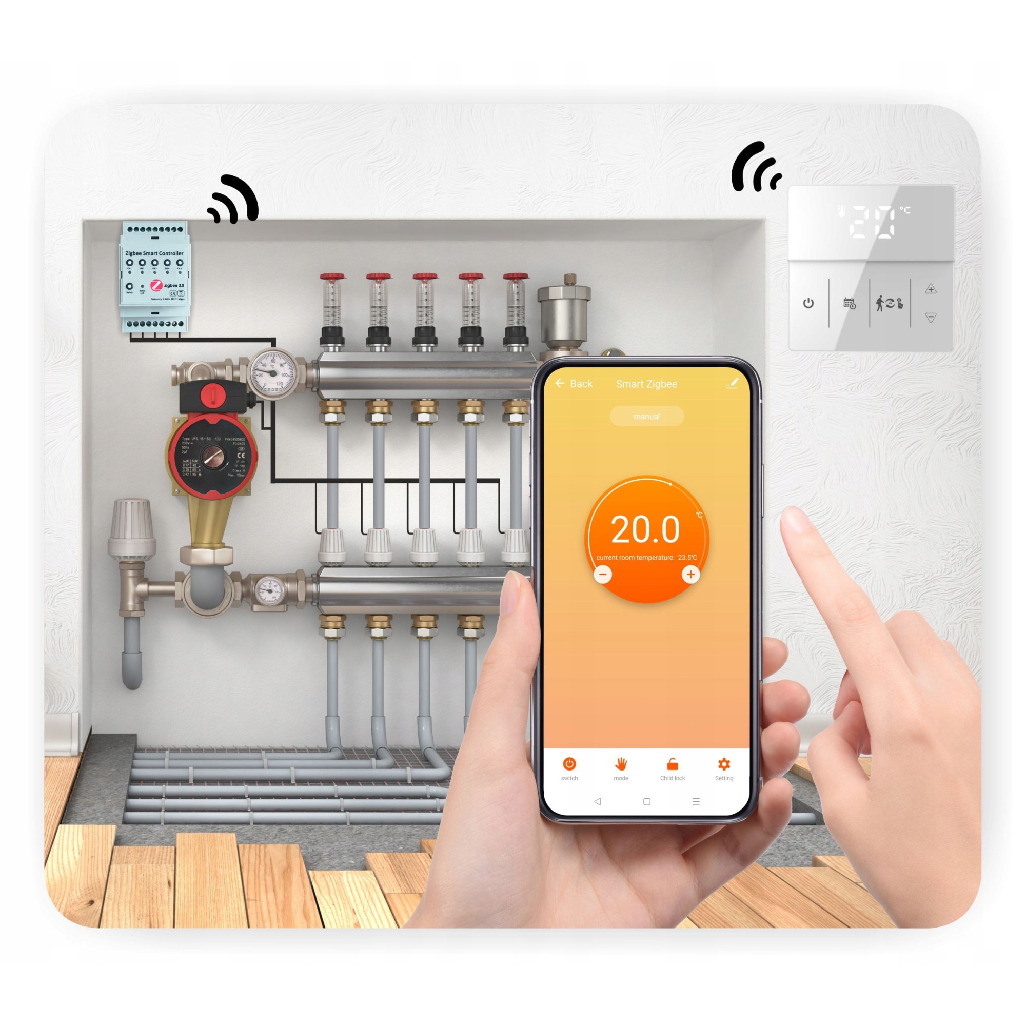 Termostat de camera, Automat-on, WiFi, TUYA 3A, ECO, Alb - eMAG.ro