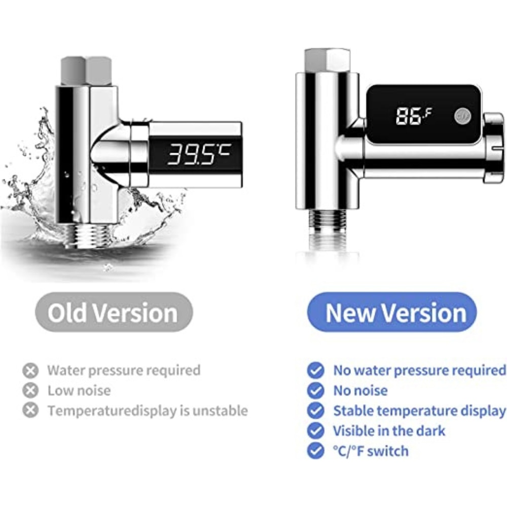 Termometru Digital pentru Apa, cu Afisare LED, Ecran Rotativ 360 ...