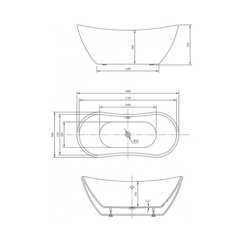 Cada de Baie Ovala Freestanding Curbat Max, 180x72x71 cm, Acril, Alb ...