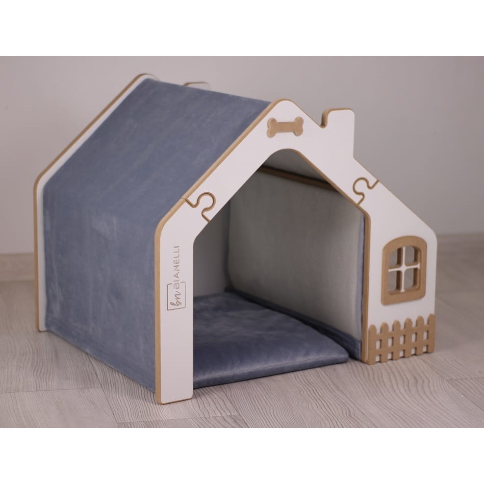 Cusca caini BIANELLI, pentru interior, gri, 59x47x50 cm - eMAG.ro