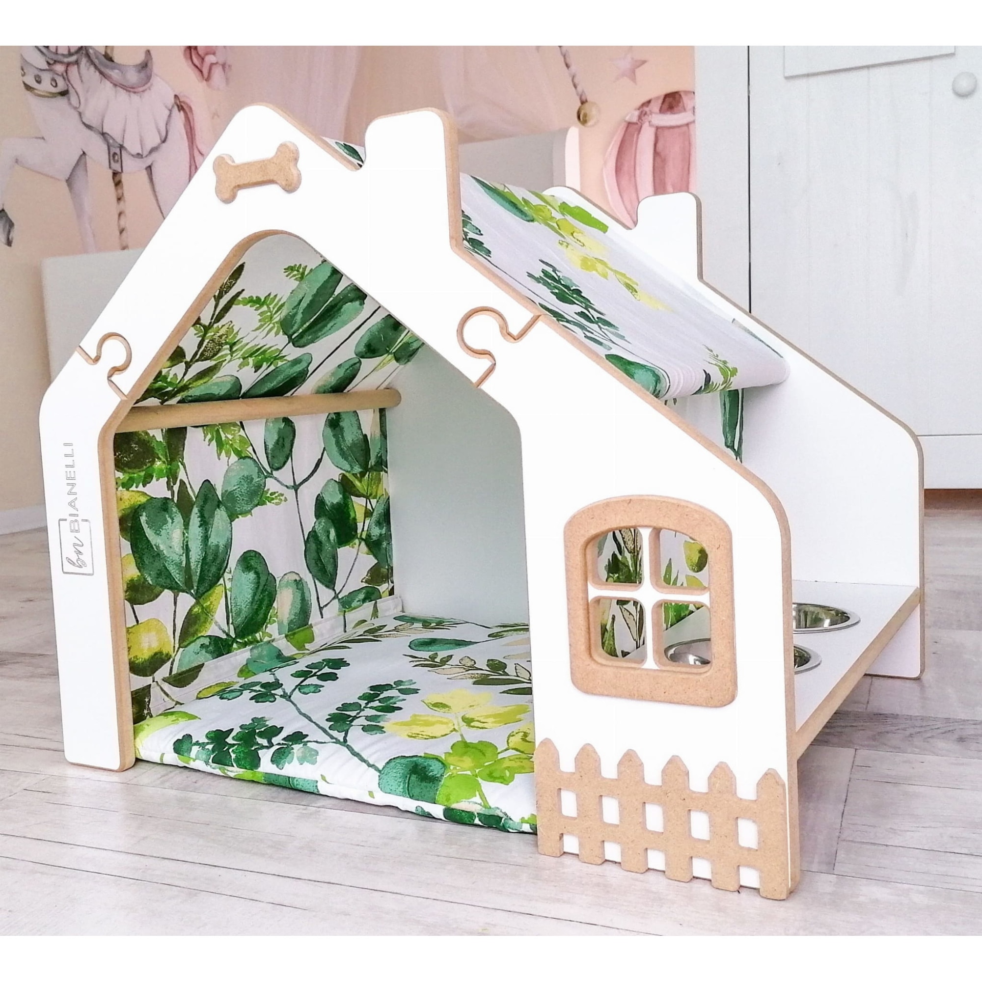 Cusca caini BIANELLI, pentru interior, verde, 59x47x50 cm - eMAG.ro