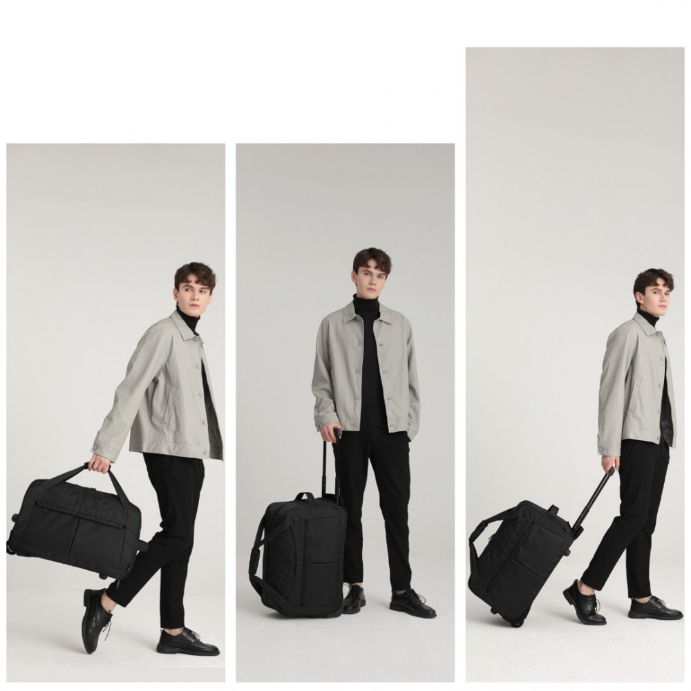 Geanta troler pentru calatorie, pliabila din poliester, KONO EQ2235BK ...