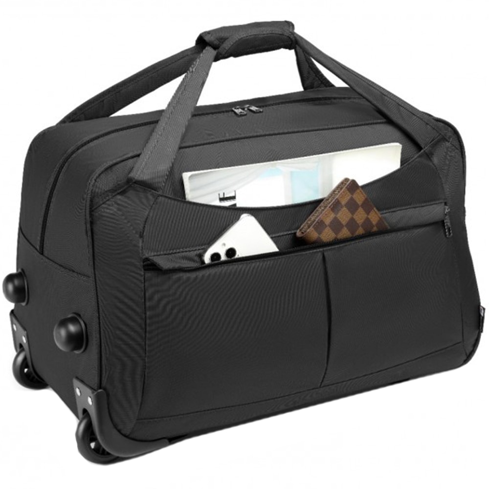 Geanta troler pentru calatorie, pliabila din poliester, KONO EQ2235BK ...