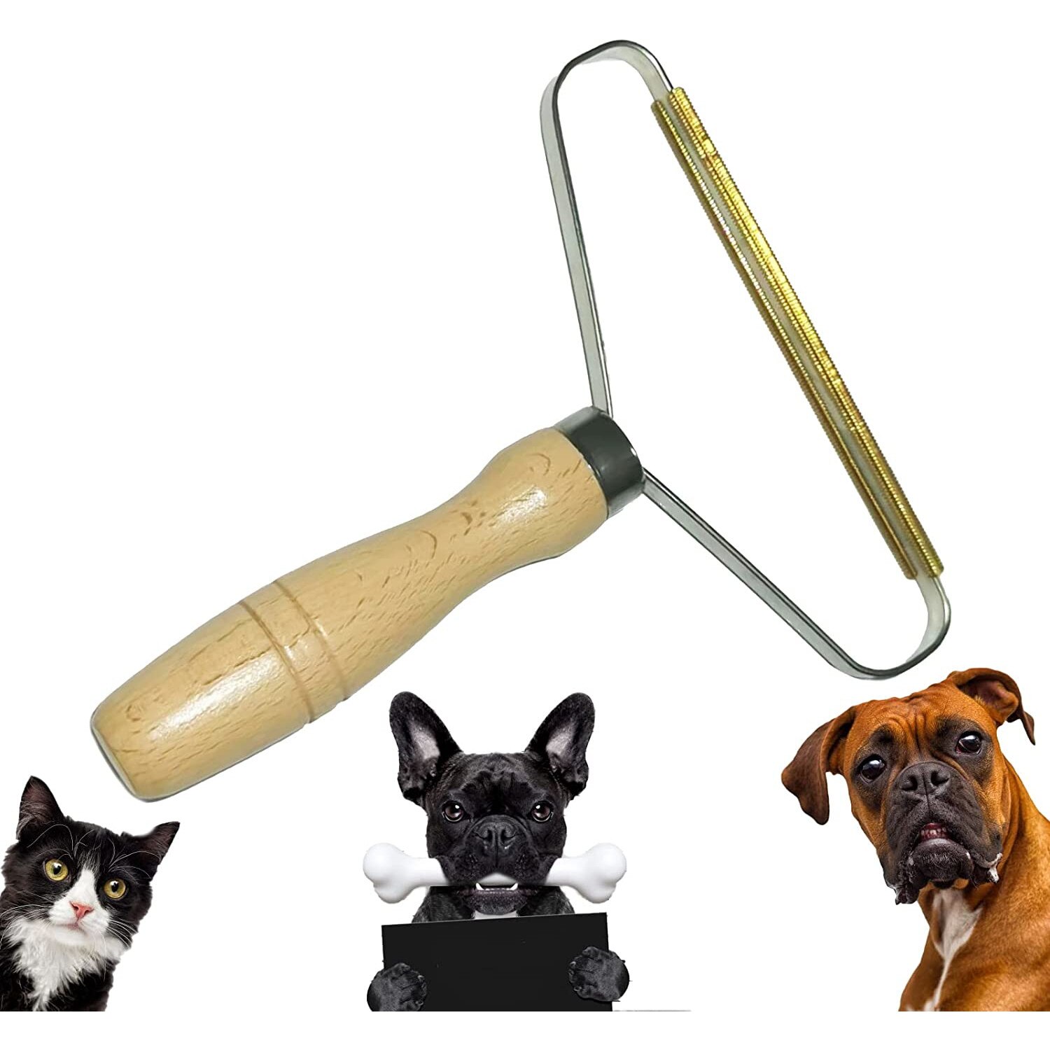 Perie multifunctionala pentru curatat parul de animale, scame, maner ...