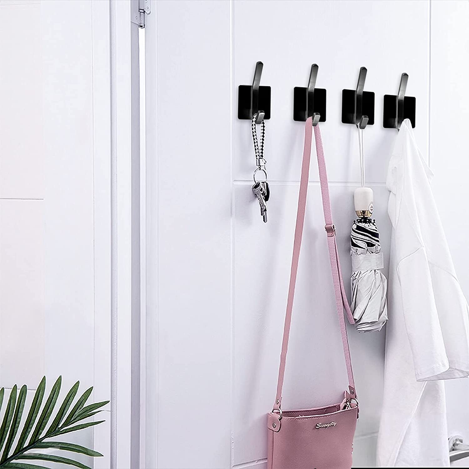 Set 4 Carlige tip cuier baie pentru prosop, ANILLOROCA, din otel ...