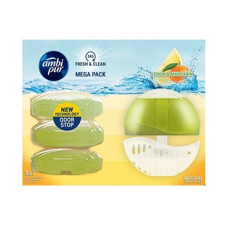 Odorizant toaleta Ambi Pur Aparat 55 ml plus 3 rezerve 55 ml Lemon ...