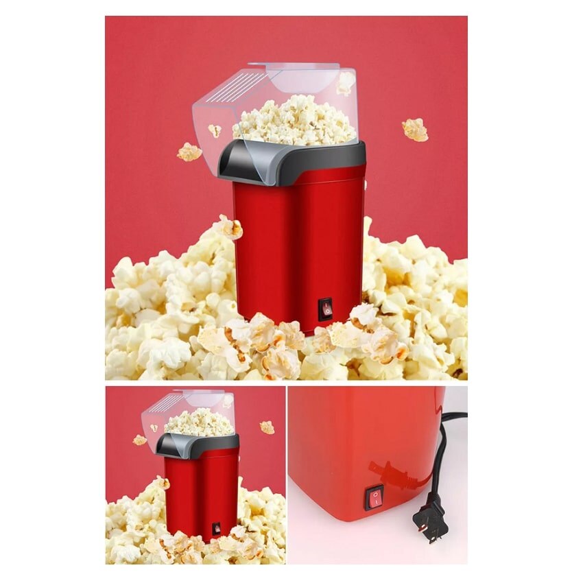 Aparat Popcorn Fara Ulei, Aer Cald, Rosu / Negru - eMAG.ro