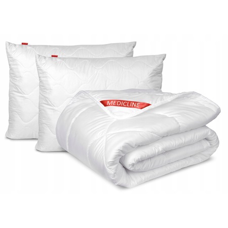 Комплект завивка и 2 възглавници, Medicline, 200 х 220 см, бял - eMAG.bg