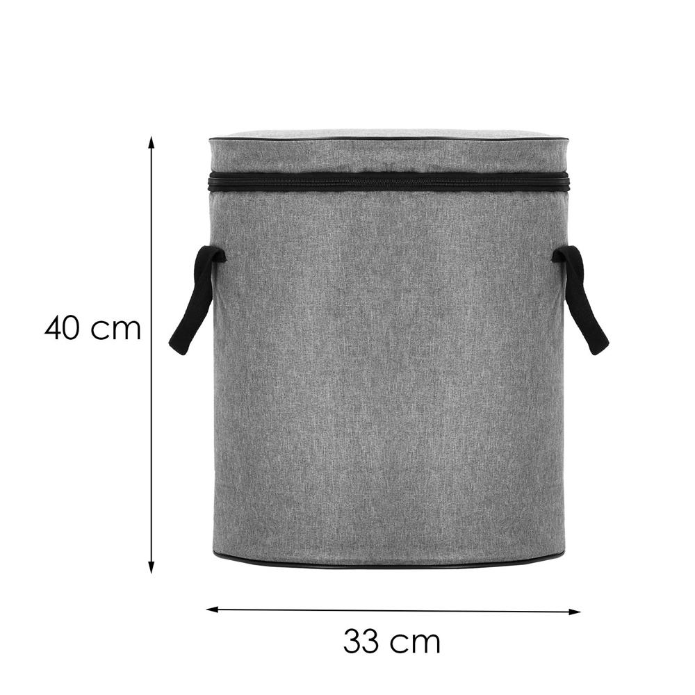 Cos depozitare haine sau jucarii, 40x33cm, bumbac si in, 43 l, gri ...