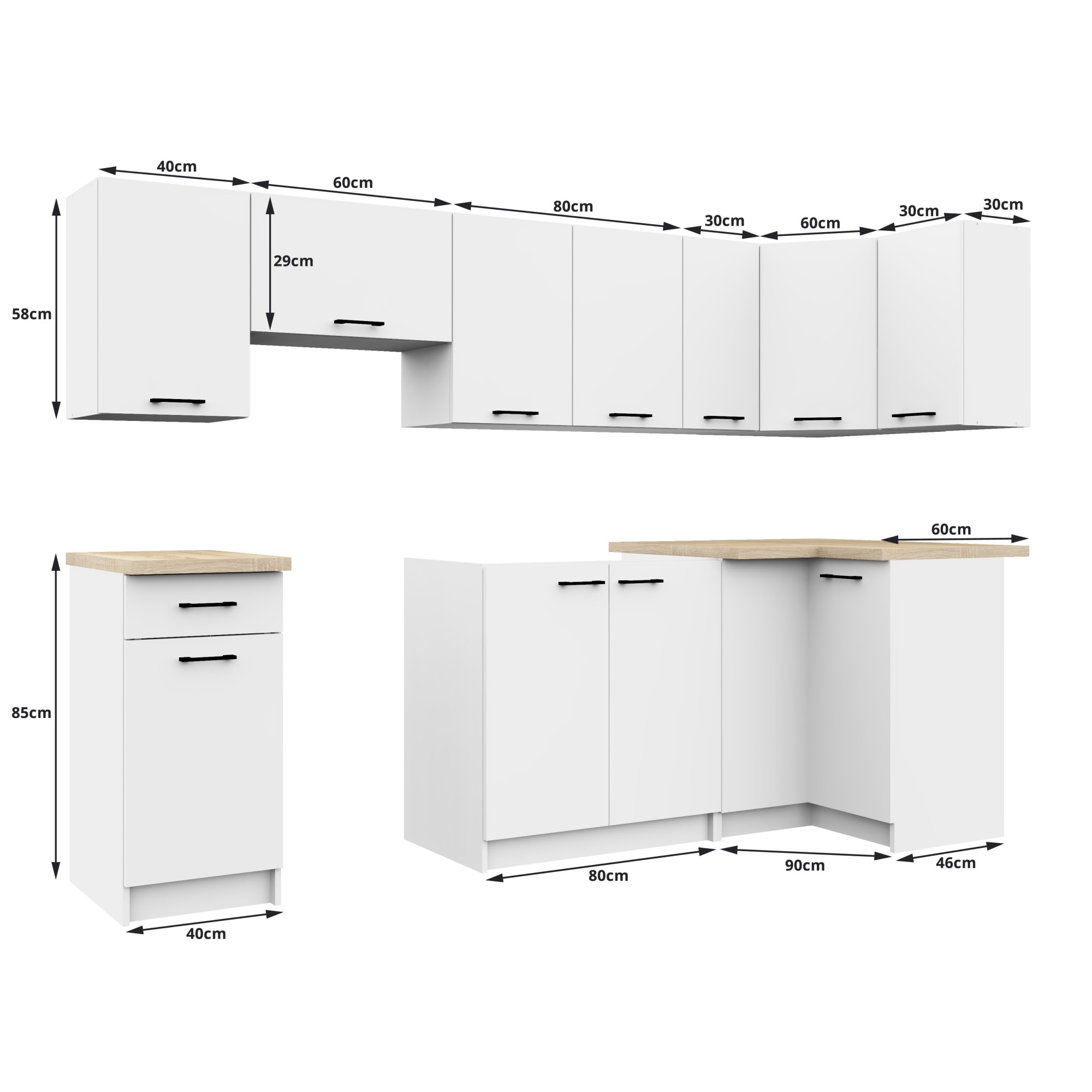 Set mobila de bucatarie, Akord Furniture Factory, PAL, 300 x 46 x 203 ...