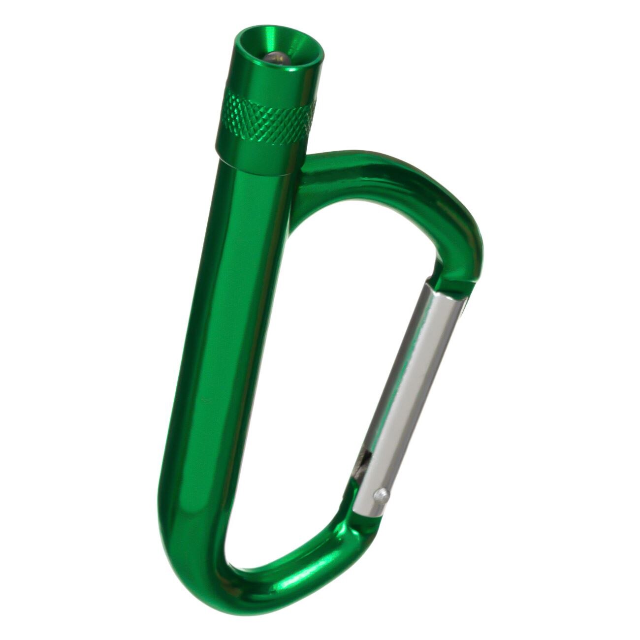 Carlig carabina metalica, verde, cu lanterna, 8 cm - eMAG.ro