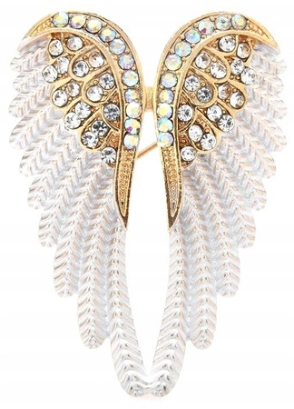 Brosa dama Edibazzar, Aliaj/Zirconiu, Aripi de inger cu strasuri retro ...