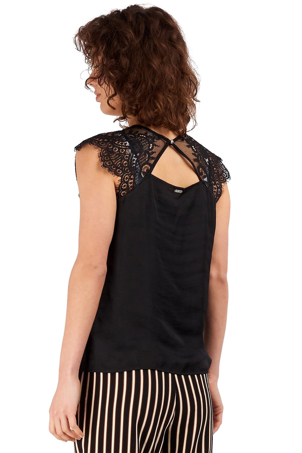 Top cu dantela, Negru, XL - eMAG.ro