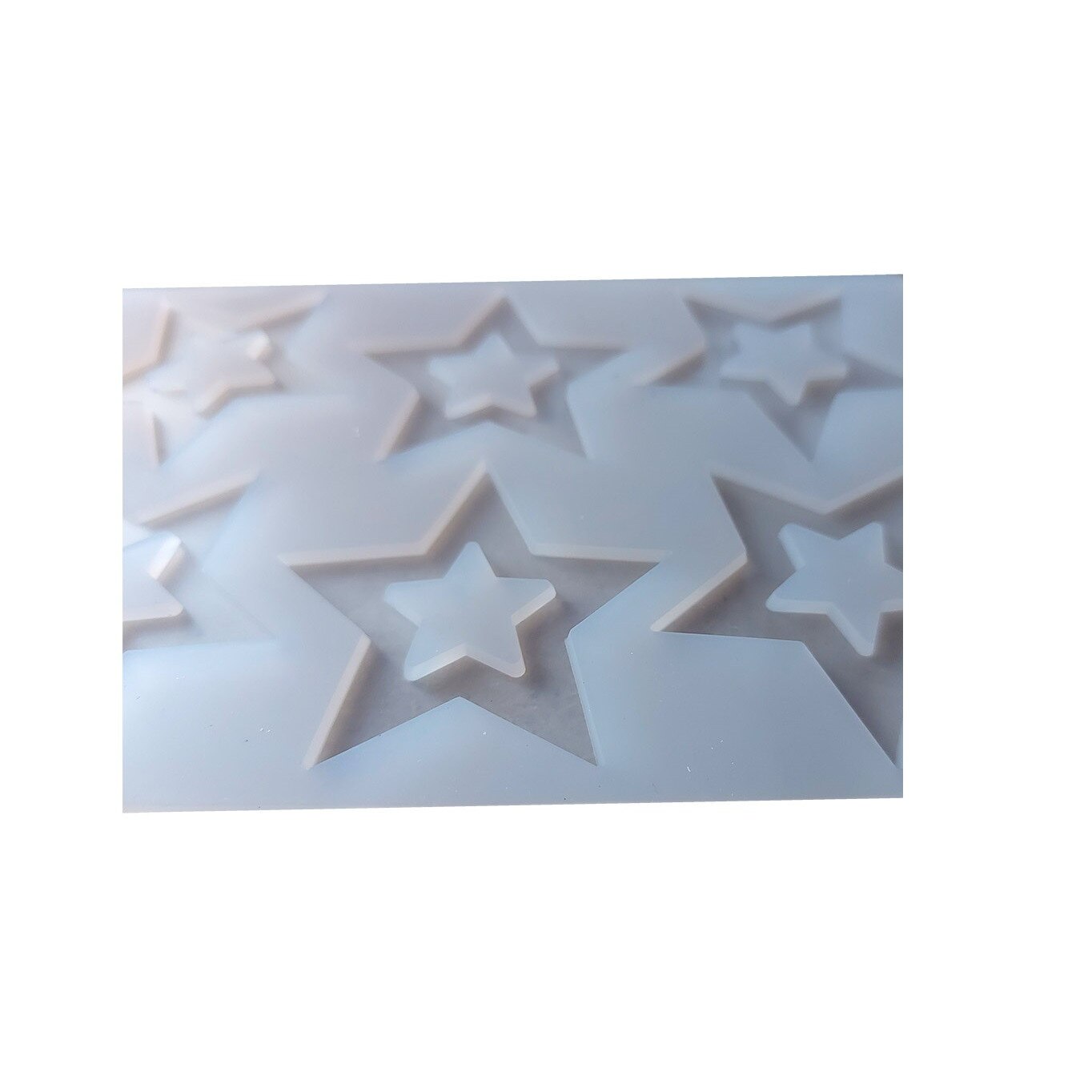 Forma silicon pentru decoarea torturilor, Matrita Stelute, Alb, 21cm ...