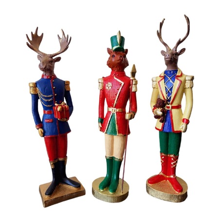 Statueta decorativa, Set Cerbi si Lup, Multicolor, 38 cm, DVFT02 - eMAG.ro