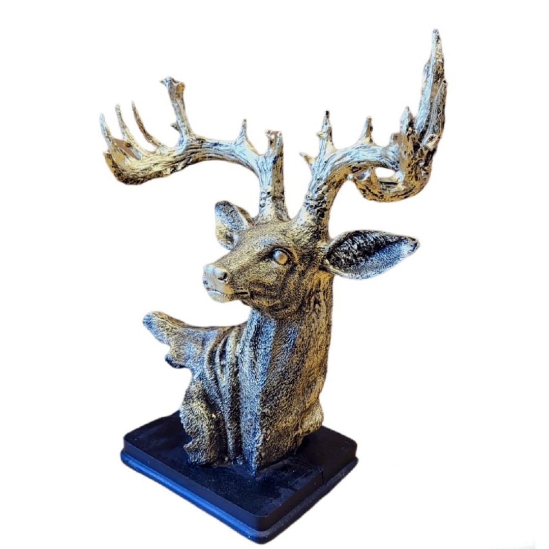 Statueta decorativa, Cap de Cerb, Auriu, 32 cm, DVTR004 - eMAG.ro