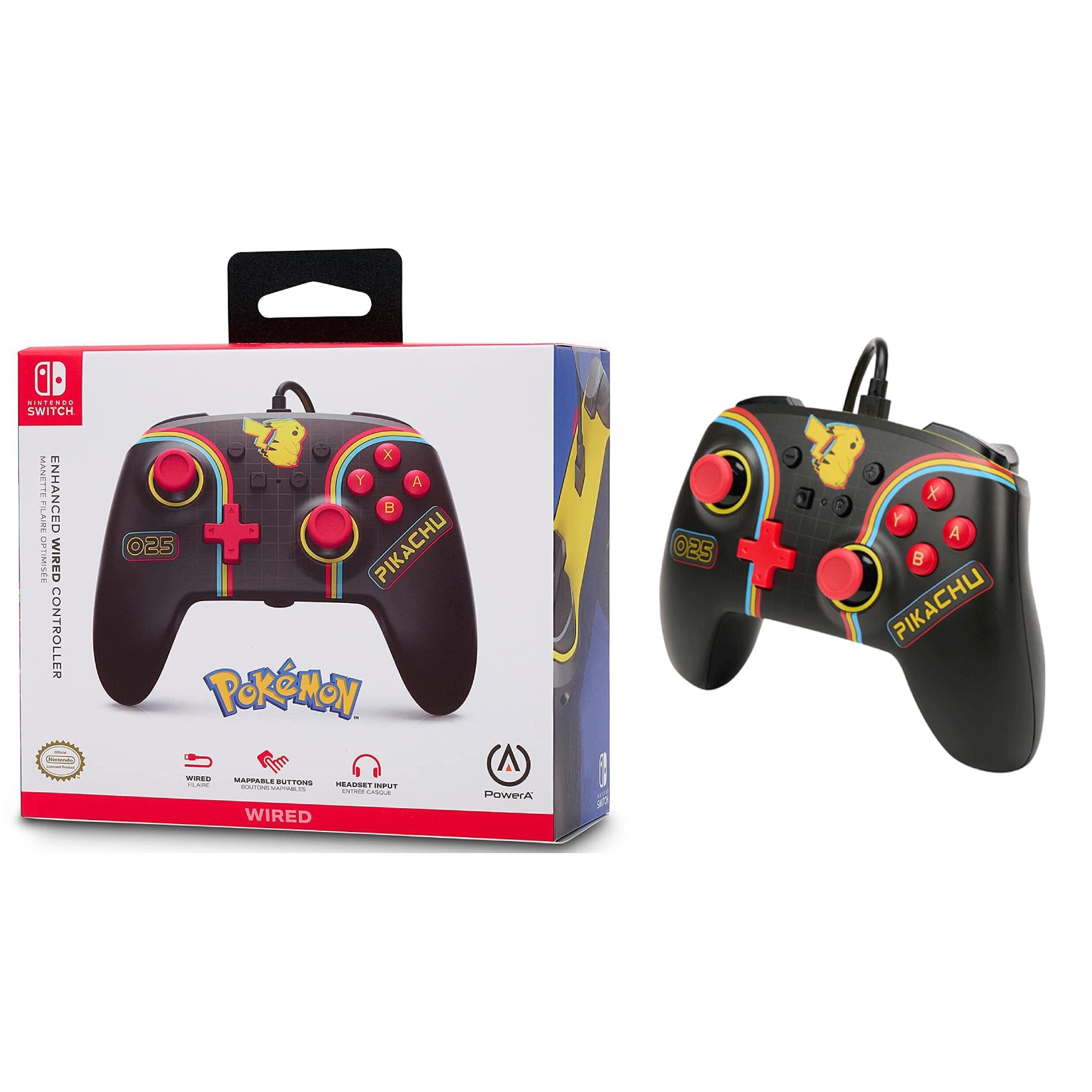 Controller Powera Enhanced Wired Pokemon Pikachu Arcade - Nsw - eMAG.ro