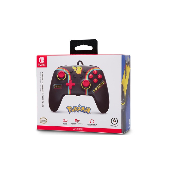 Controller Powera Enhanced Wired Pokemon Pikachu Arcade - Nsw - eMAG.ro