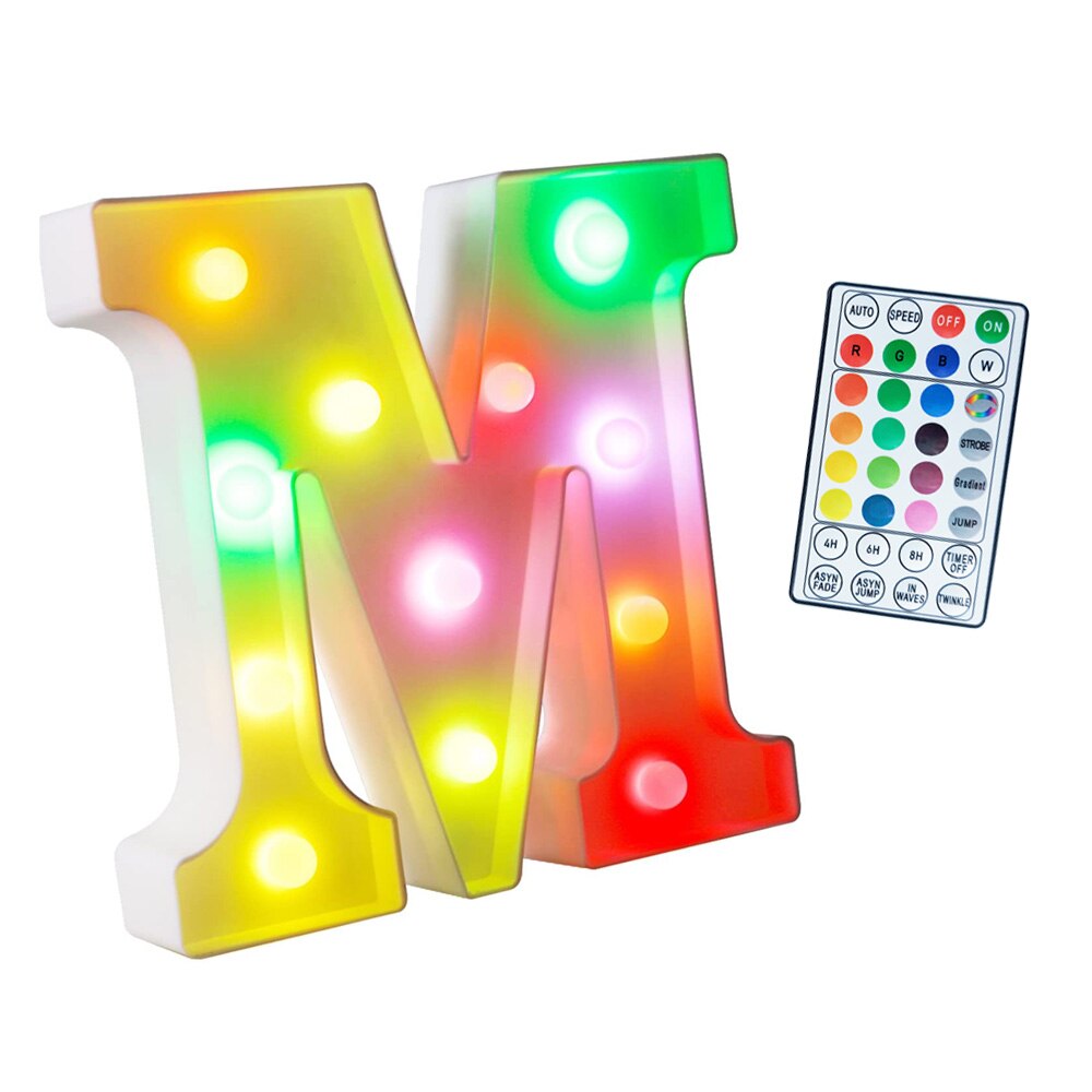 Letter M 3d világító LED, volumetrikus, távirányítóval a LED-ek ...