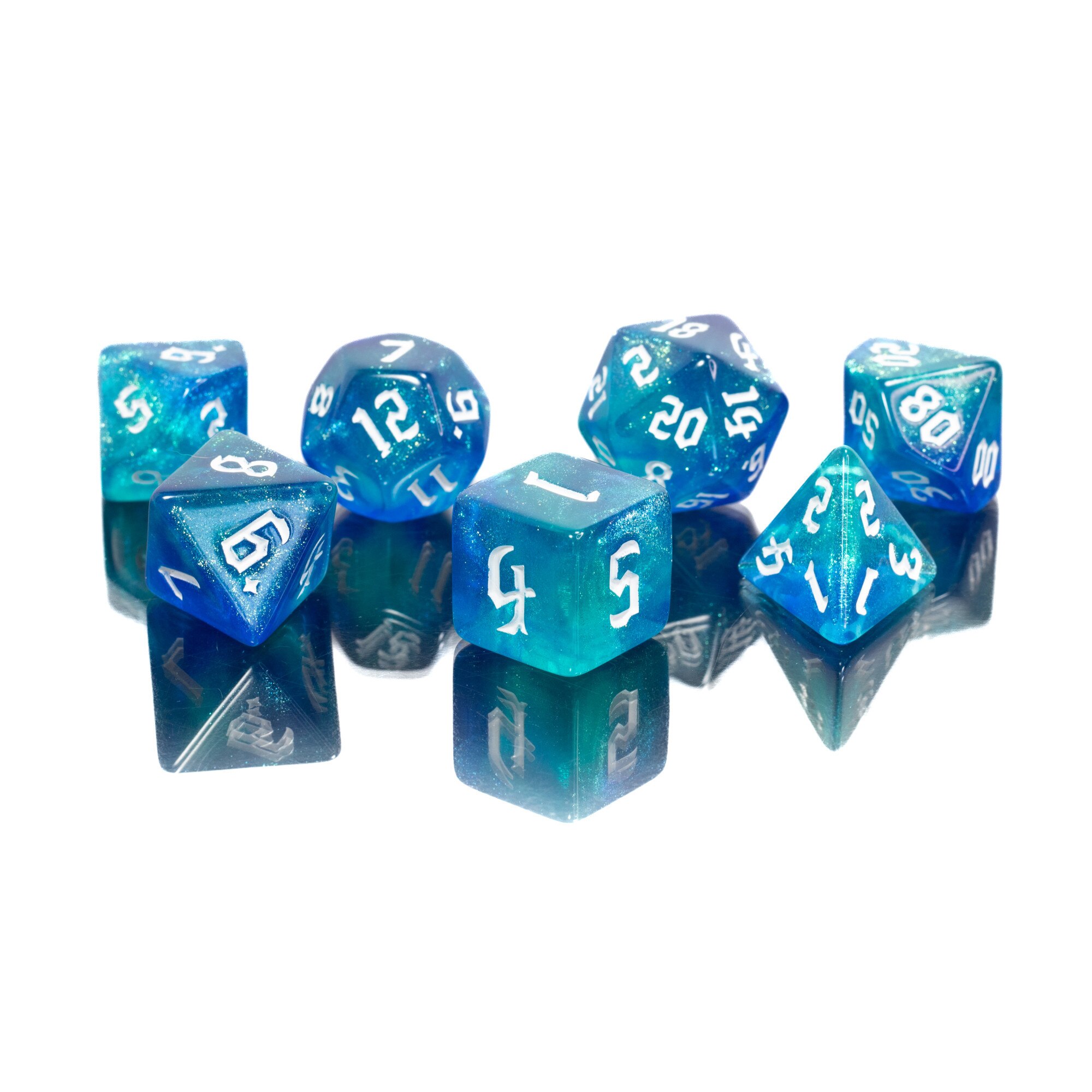 Set 7 zaruri de joc Underdark, Acrilic, Verde - eMAG.ro