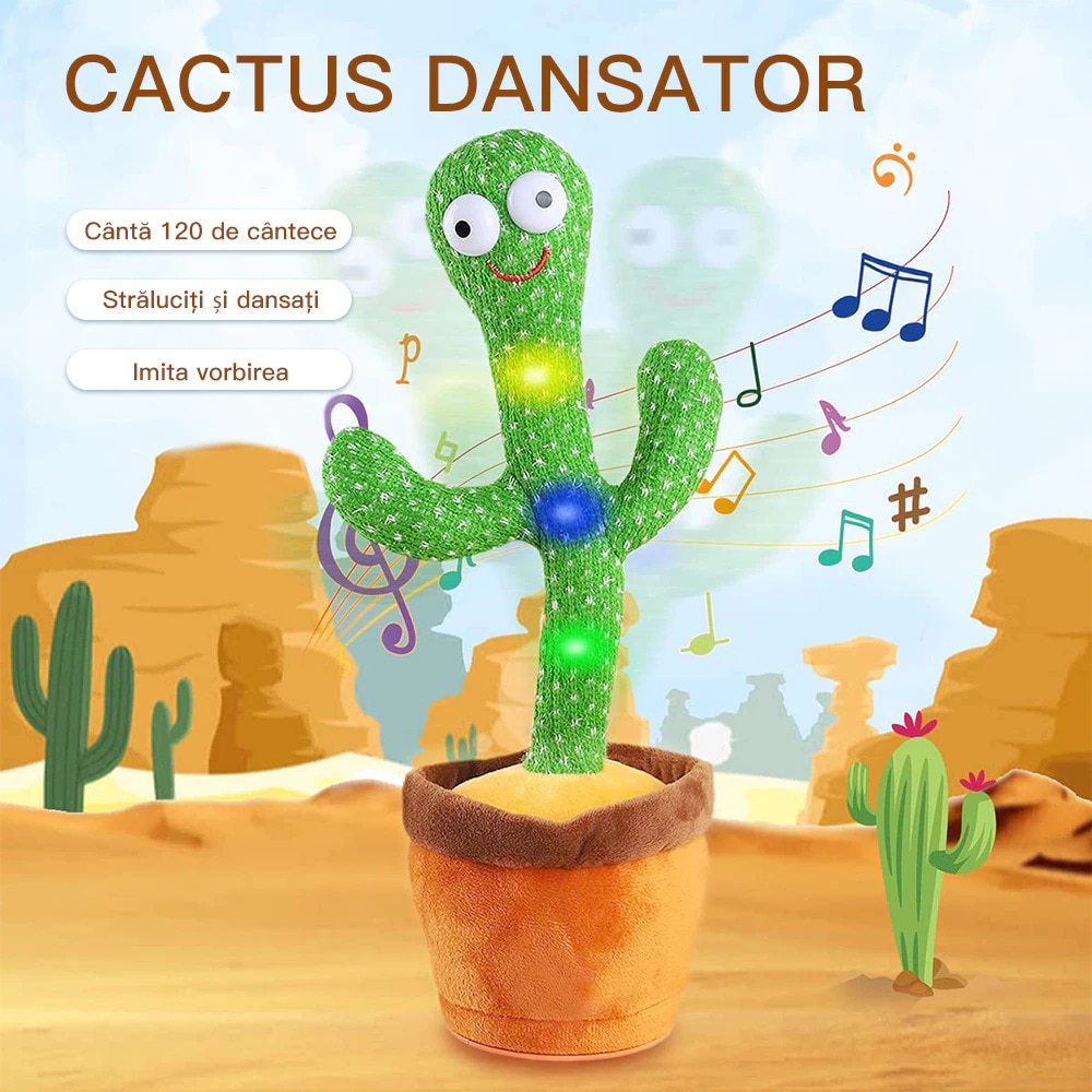 Jucarie Interactiva bopo Cactus dansator cu 50 melodii pentru copii ...