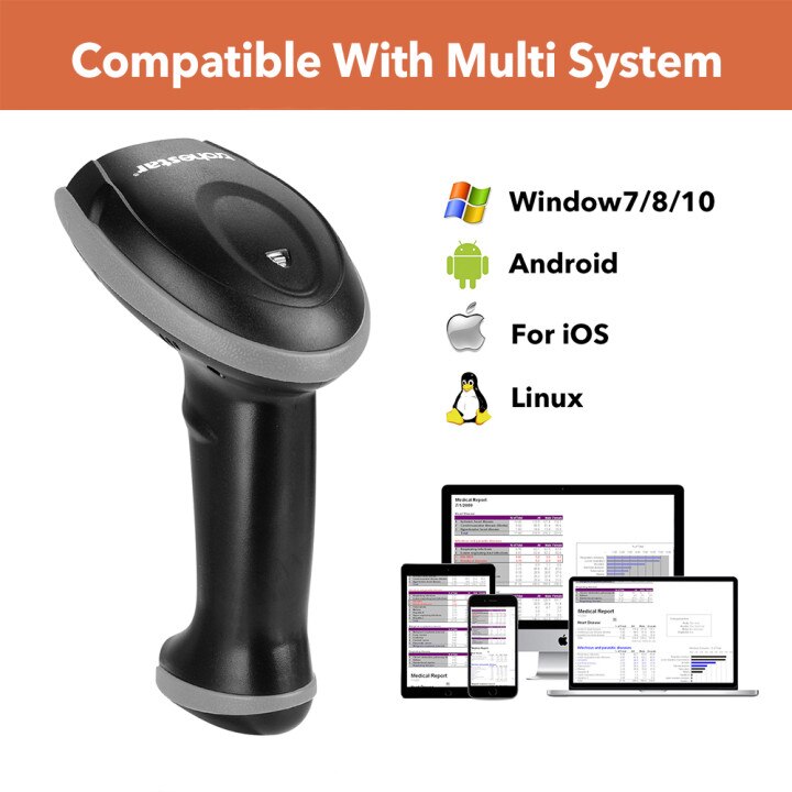 Cititor de coduri de bare PDF TROHESTAR 1D 2D cu suport de incarcare si ...