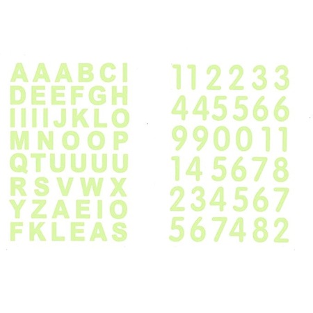 Set stickere decorative, Litere si Cifre, lumineaza in intuneric, 20x13 ...