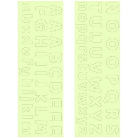 Set stickere fosforescente decorative, Alfabetul, Litere mari si mici ...