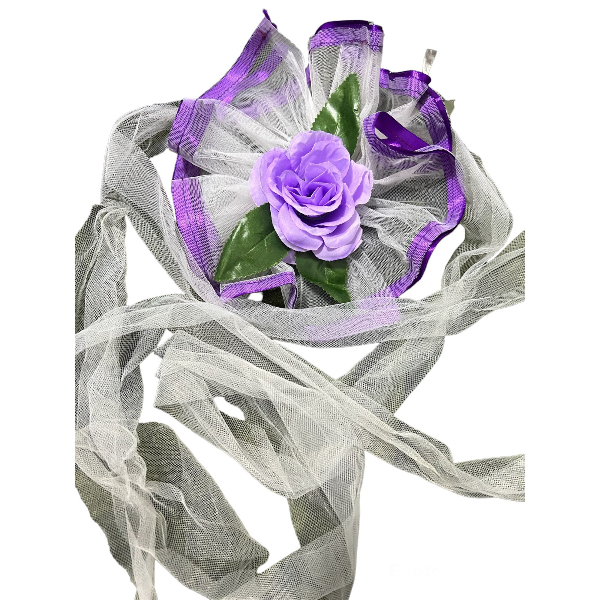 Aranjament pentru masina, diametru 24 cm, nunta, floare artificiala ...