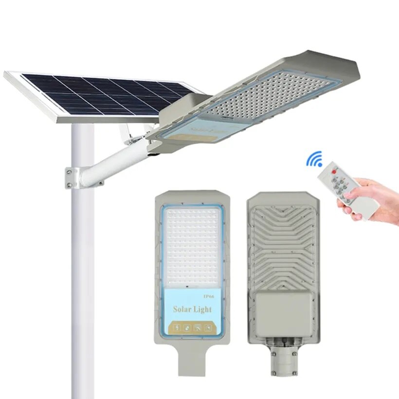 Lampa solara stradala, LED SMD, cu panou si telecomanda, IP66, 300W ...