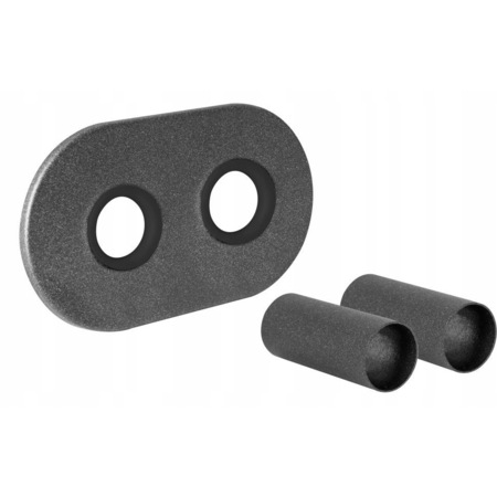 Set rozeta dubla si 2 mansoane, Diamond, Otel, Antracit - eMAG.ro