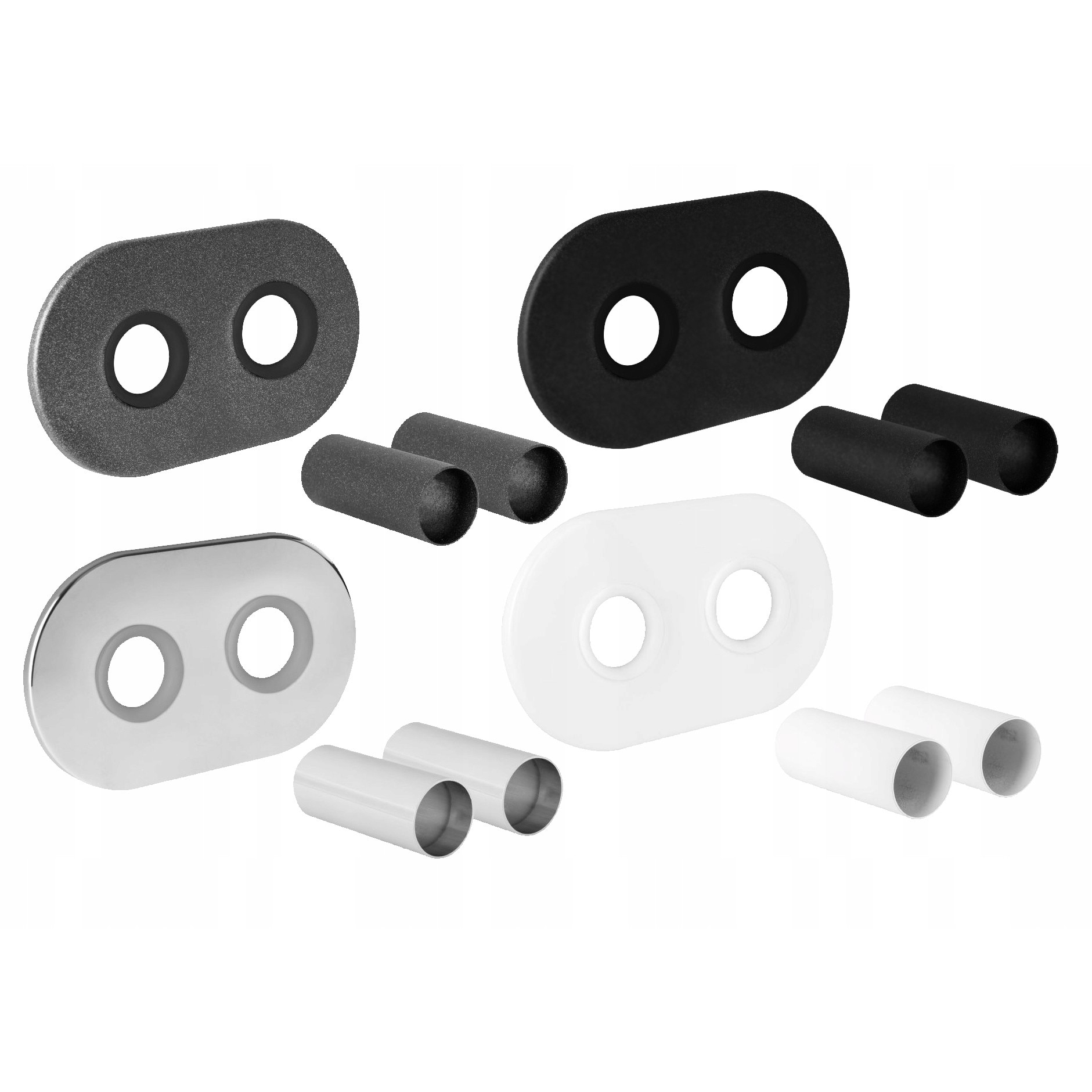 Set rozeta dubla si 2 mansoane, Diamond, Otel, Crom - eMAG.ro