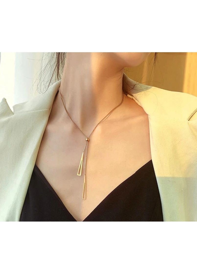 Colier dama Edibazzar, Inox, Placat cu aur, Auriu - eMAG.ro