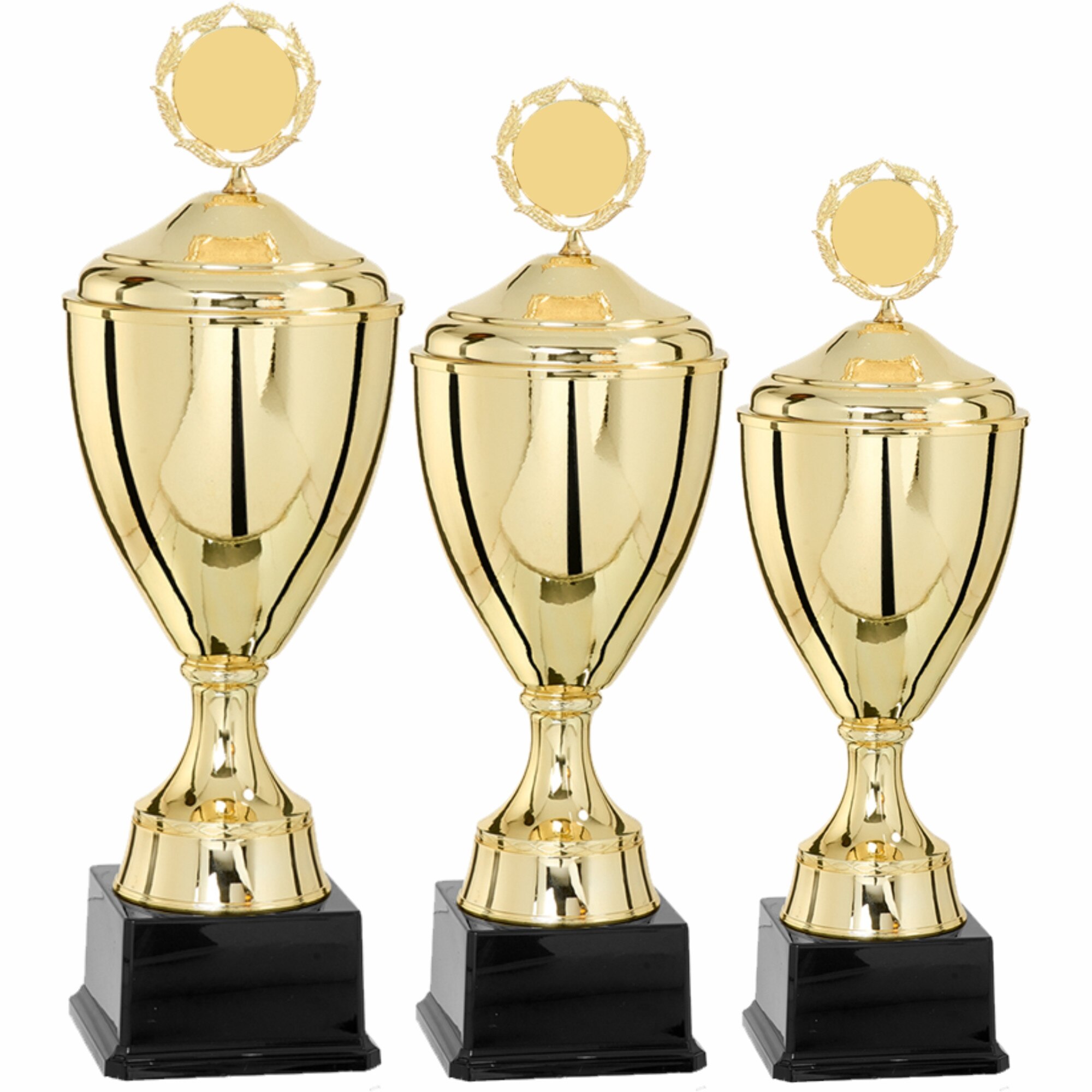 Set 3 Cupe cu Capac, Metal, Plastic, 46, 42, 38 cm - eMAG.ro