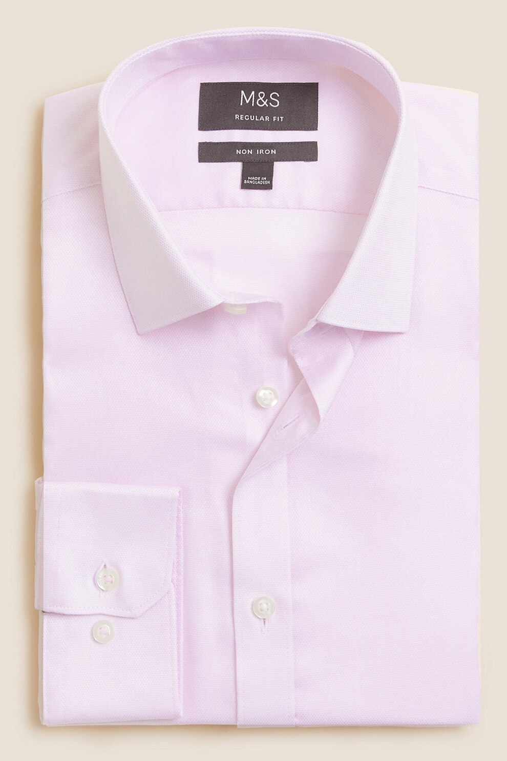Marks & Spencer, Camasa regular fit din bumbac, Roz pal, 16 - eMAG.ro