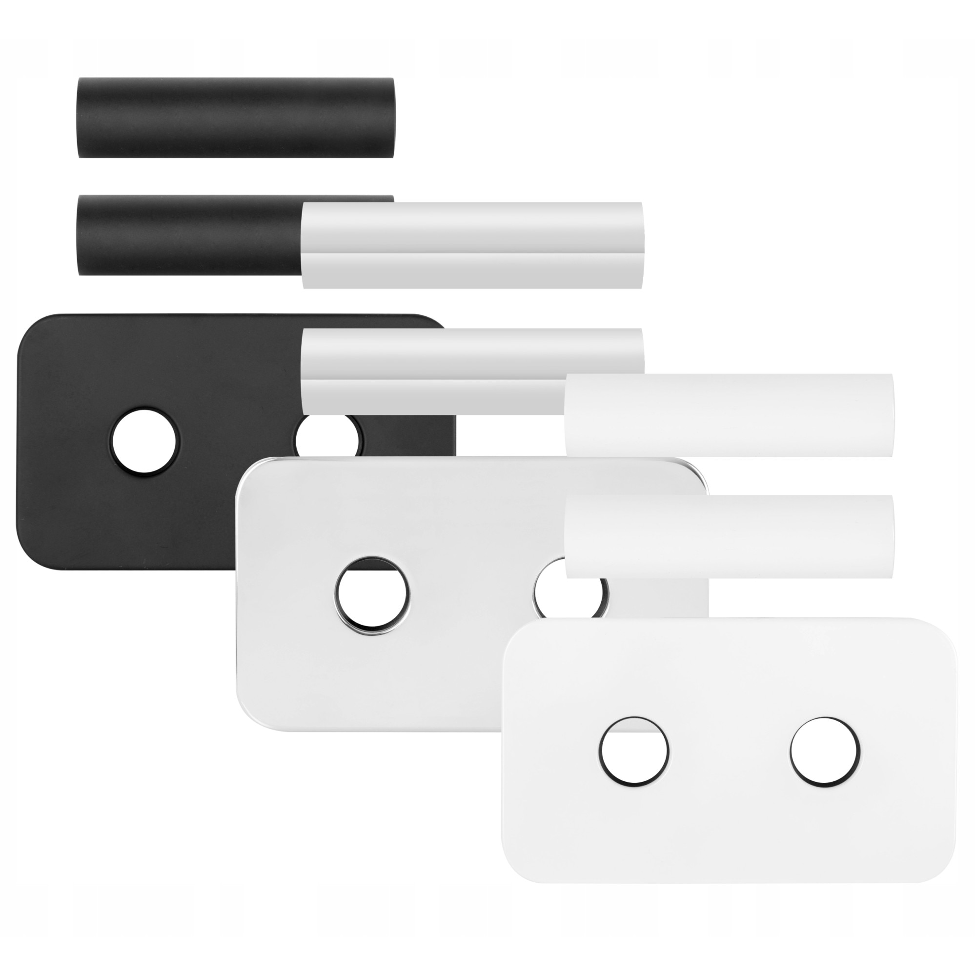 Set rozeta dubla si 2 mansoane, Diamond, Otel, Alb - eMAG.ro