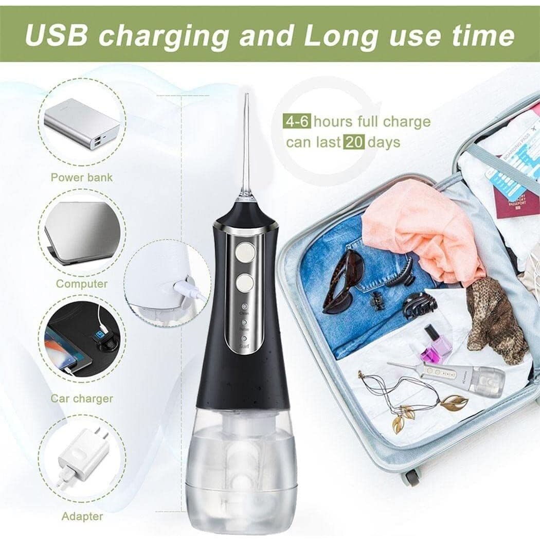 Орален иригатор BYONDSELF, 350 мл, 5 включени дюзи, 3 нива на налягане ...