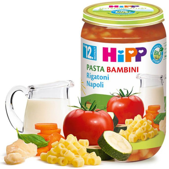Meniu paste Rigatoni Napoli, 250 g, Hipp, de la 12 luni - eMAG.ro