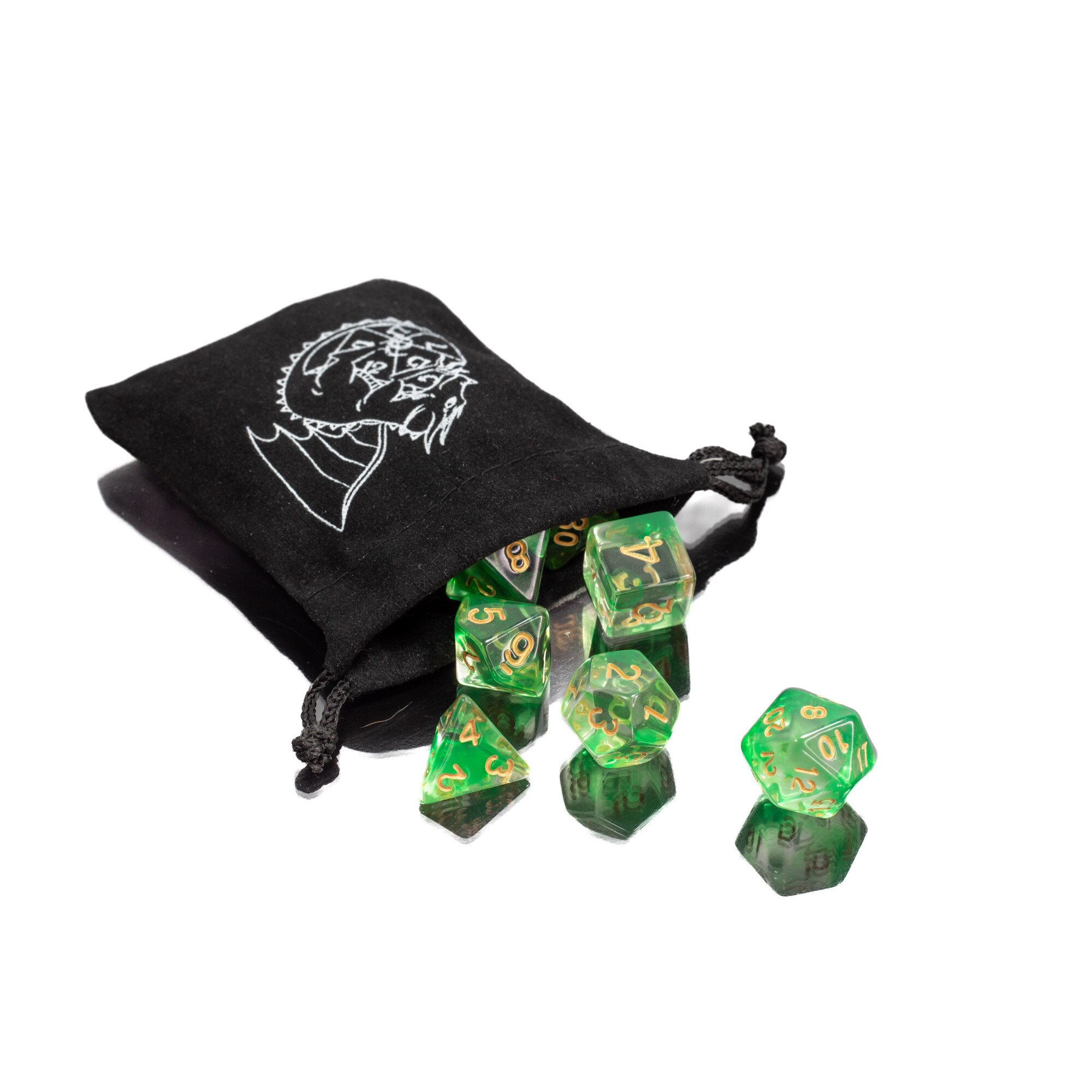 Set 7 zaruri de joc Poisoning the King, Acrilic, Verde - eMAG.ro