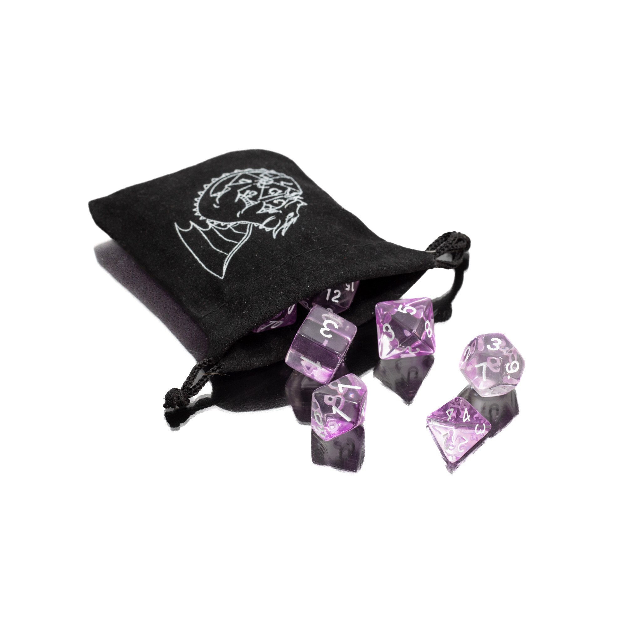 Set 7 zaruri de joc Cursed Amethyst, Acrilic, Violet - eMAG.ro
