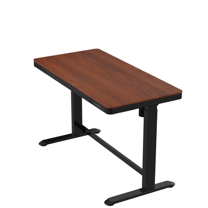 Masa de birou reglabila Hugo BlackWood, cu un motor, blat 120 x 60 cm ...