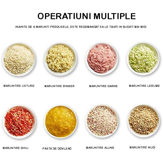 Mini Blender Electric, 3 Cutite, Incarcare USB, Functionare fara fir ...