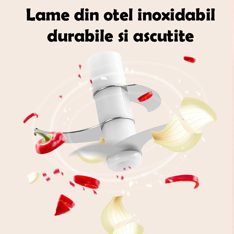 Mini Blender Electric, 3 Cutite, Incarcare USB, Functionare fara fir ...