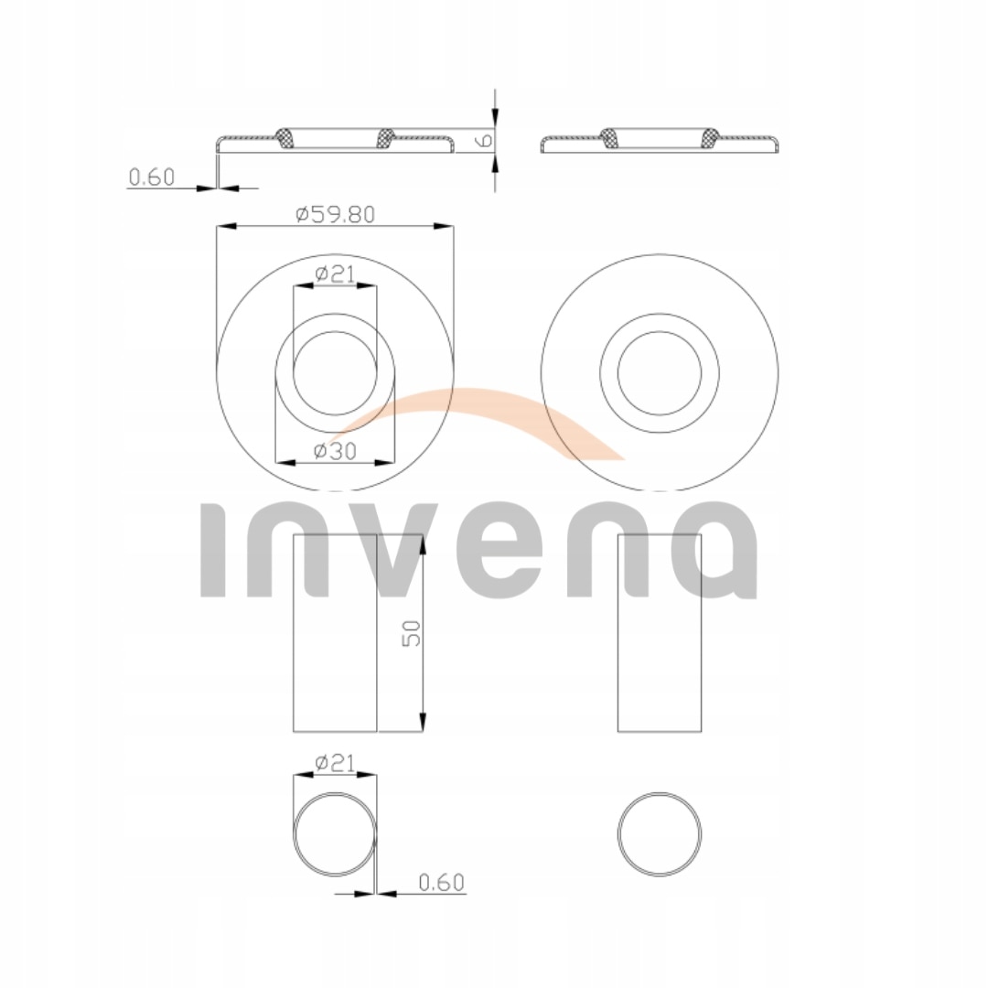 Set rozeta si 2 mansoane, Invena, Metal, Grafit - eMAG.ro
